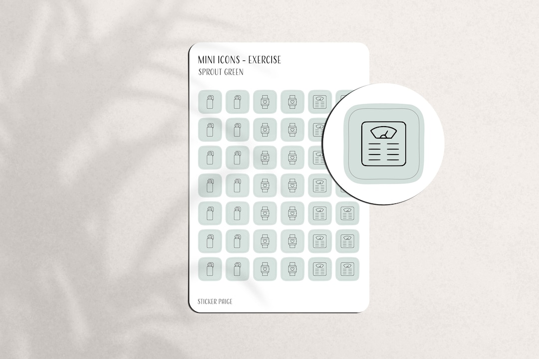 EXERCISE Mini Icon Stickers | Minimal Planner Stickers | Functional ...