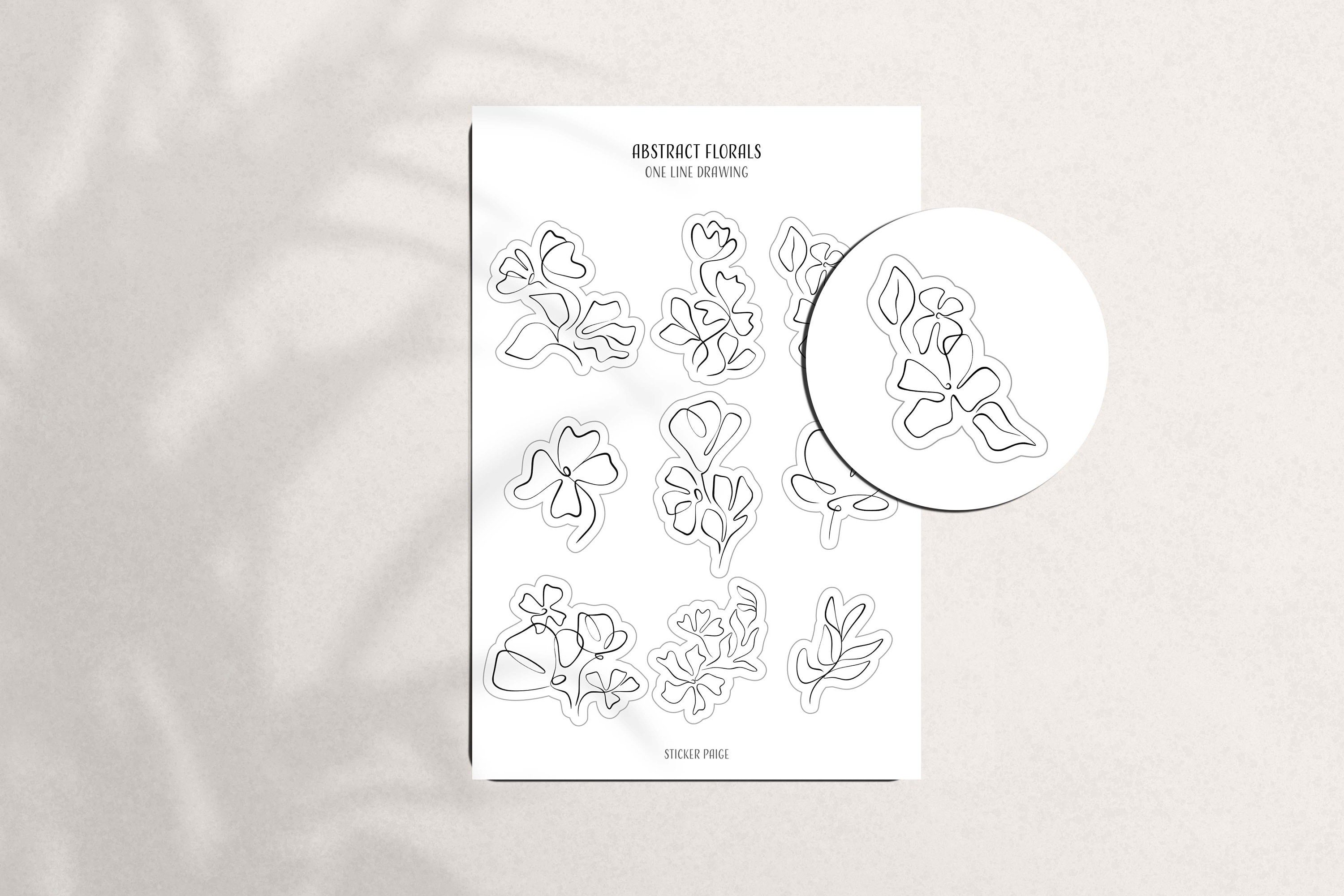 ABSTRACT FLORALS Planner Sticker Collection | Minimalist Sticker Pack ...