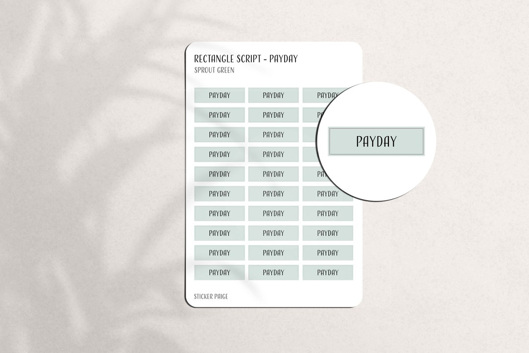 PAYDAY - SCRIPT LABEL Planner Stickers | Minimalist Planning | Mini ...