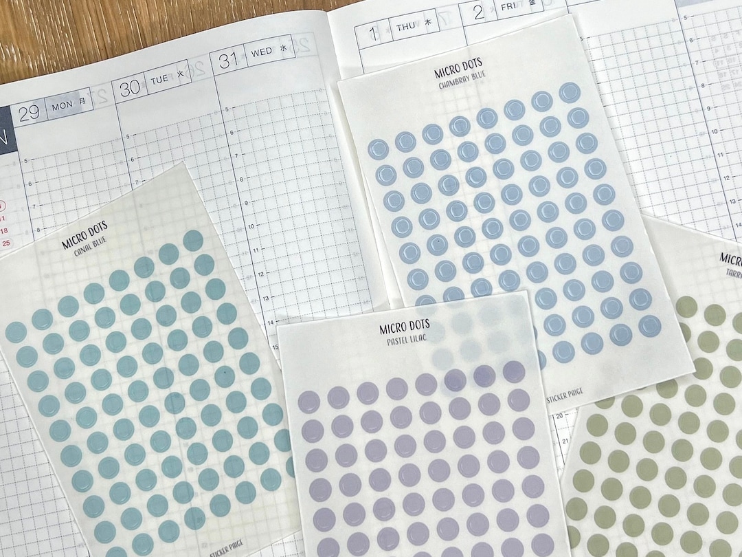 MICRO DOTS Planner Stickers | Minimal Sticker Sheet | Tiny Micro Circle ...