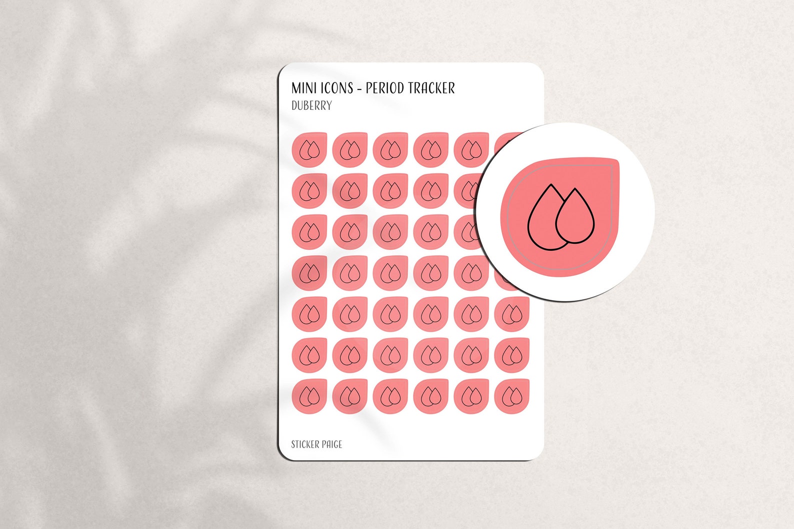 PERIOD TRACKER Mini Icon Stickers | Minimal Planner Stickers ...