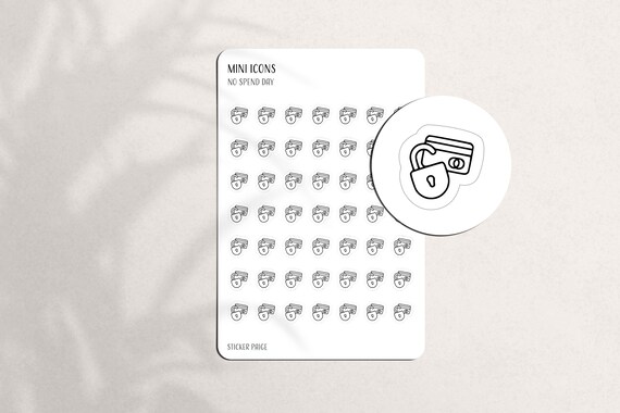 NO SPEND Mini Icon Stickers Minimal & Functional Planner - Etsy