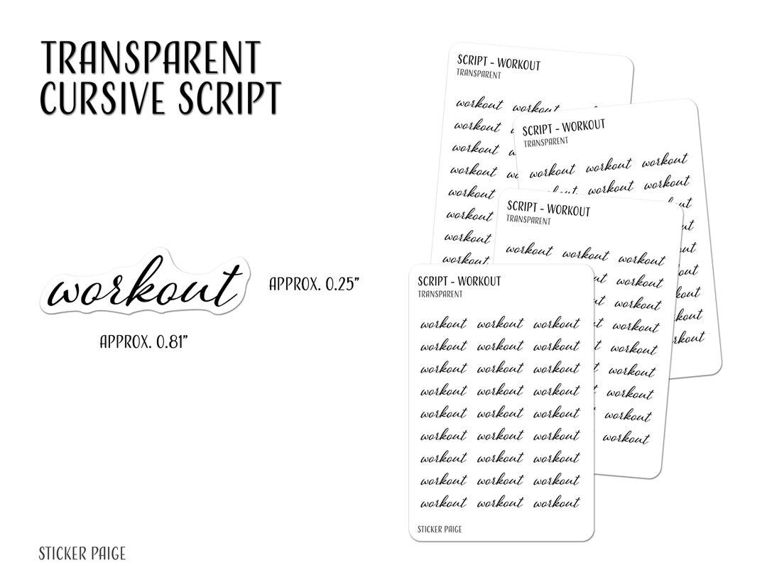 WORKOUT - CURSIVE SCRIPT V1.0 Planner Stickers | Minimalist Planning ...