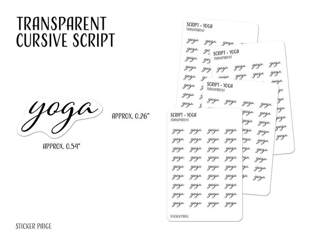 YOGA CURSIVE SCRIPT V1.0 Planner Stickers Minimalist - Etsy