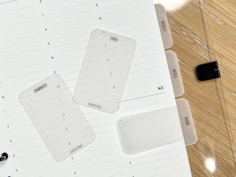 PERSONALIZED Page Marker Set | Vellum Tabs | Minimal Planning Bookmark ...