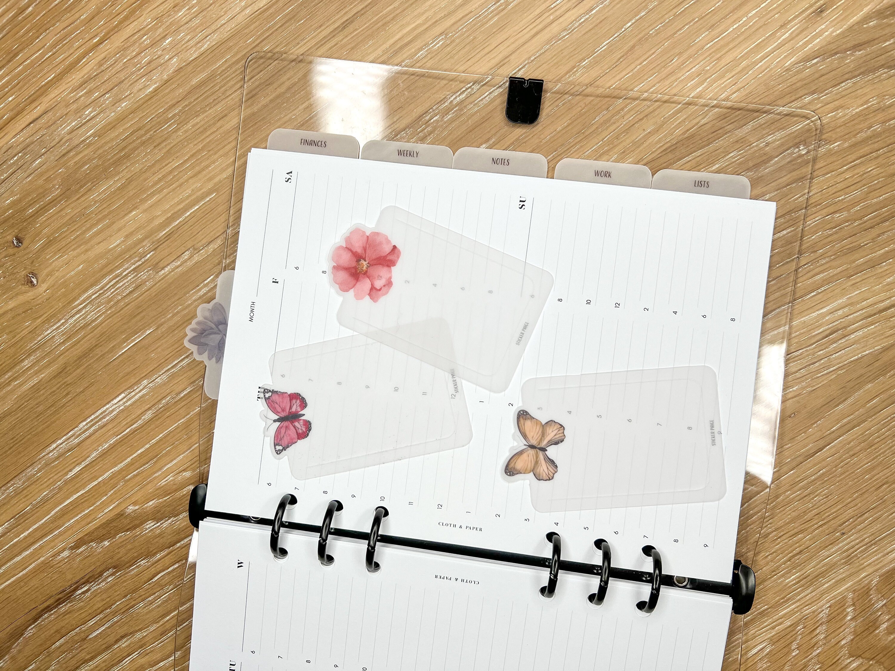 Page Markers | Vellum Paper Tabs | Floral Butterfly Planning Bookmark ...