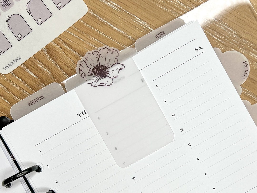 Page Markers Vellum Paper Tabs Minimalist Planning Bookmark Book Page ...