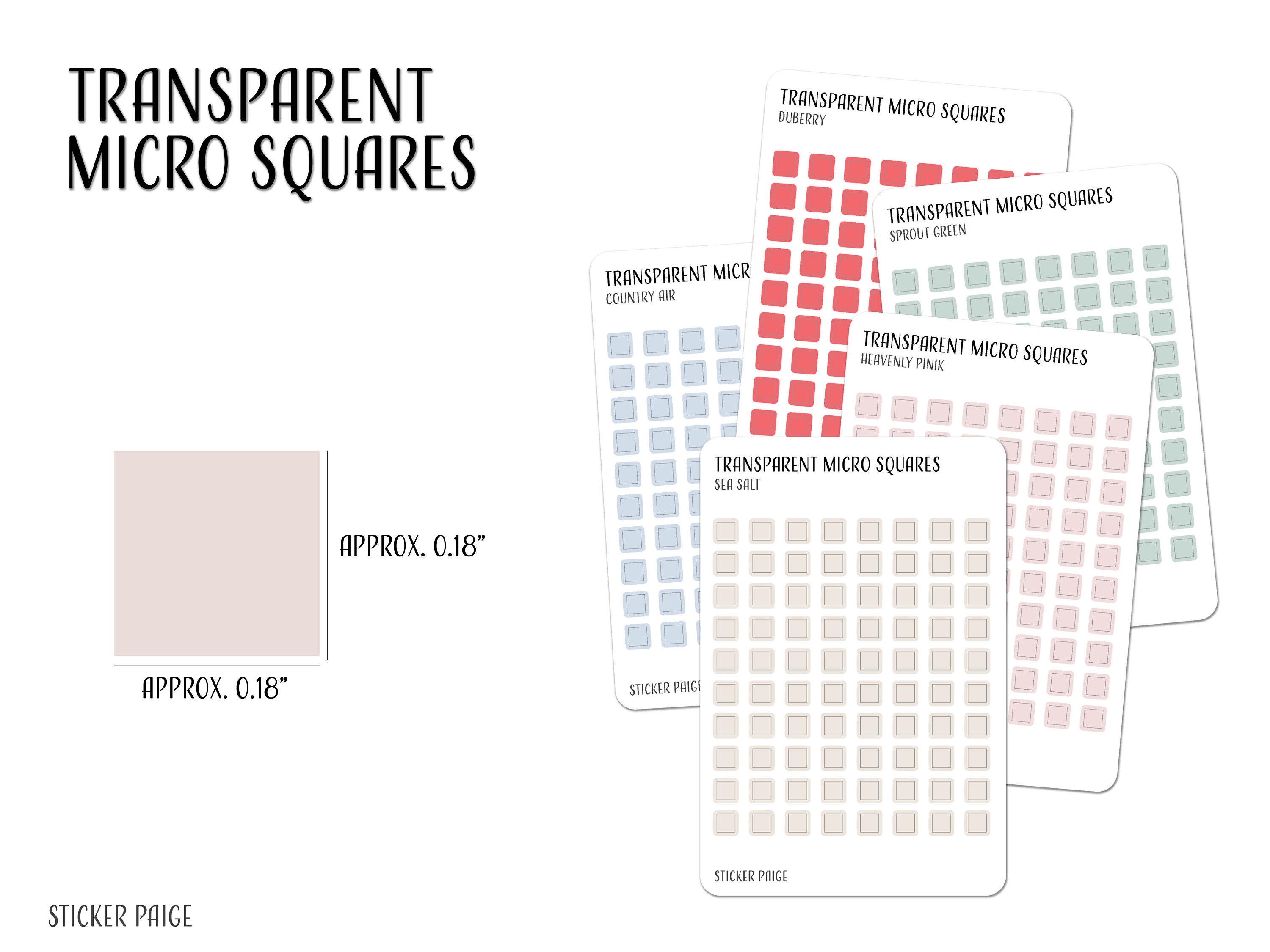 TRANSPARENT MICRO SQUARES Planner Stickers | Minimalist Planning ...