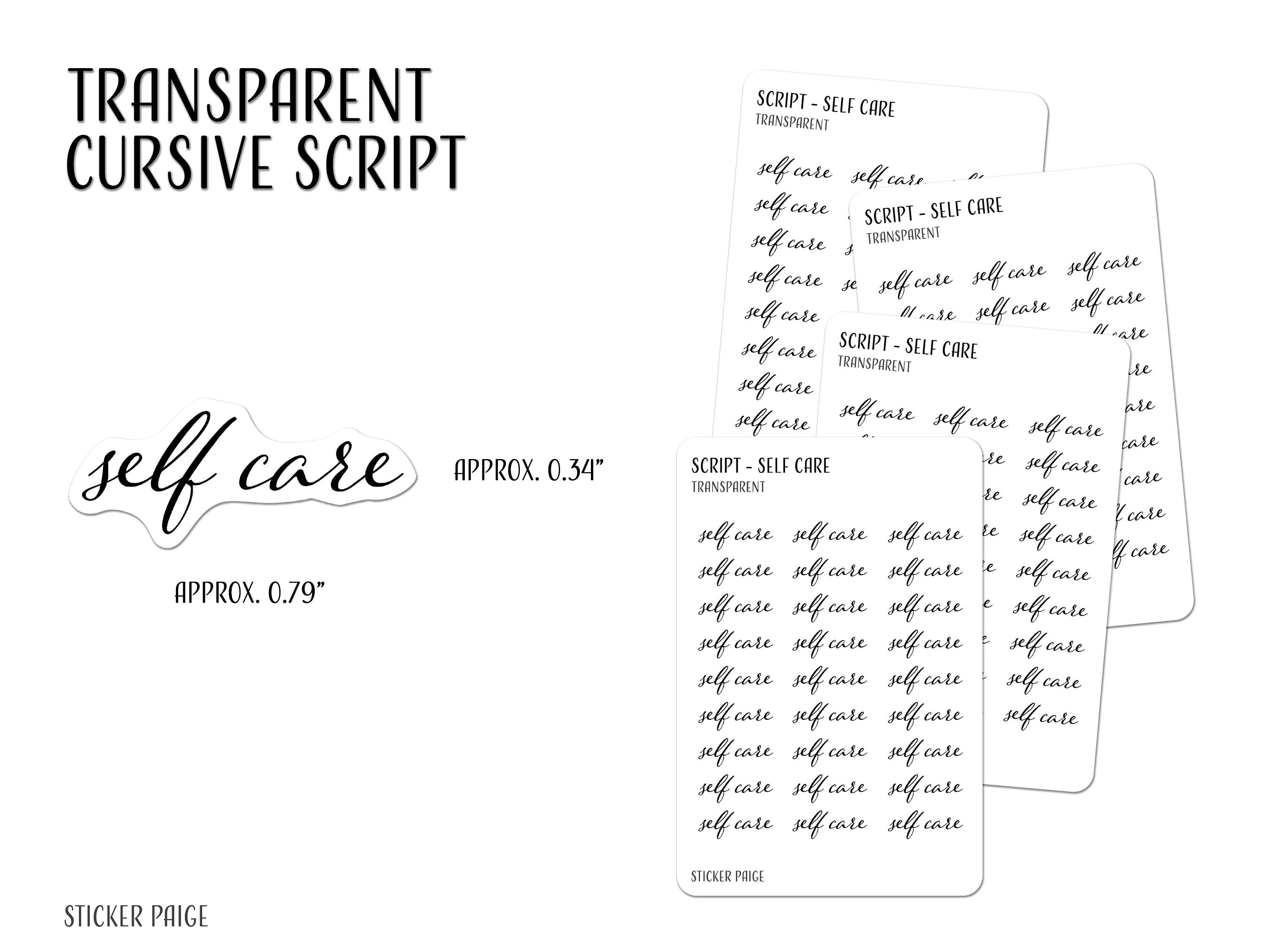 SELF CARE CURSIVE Script V1.0 Planner Stickers Minimalist - Etsy