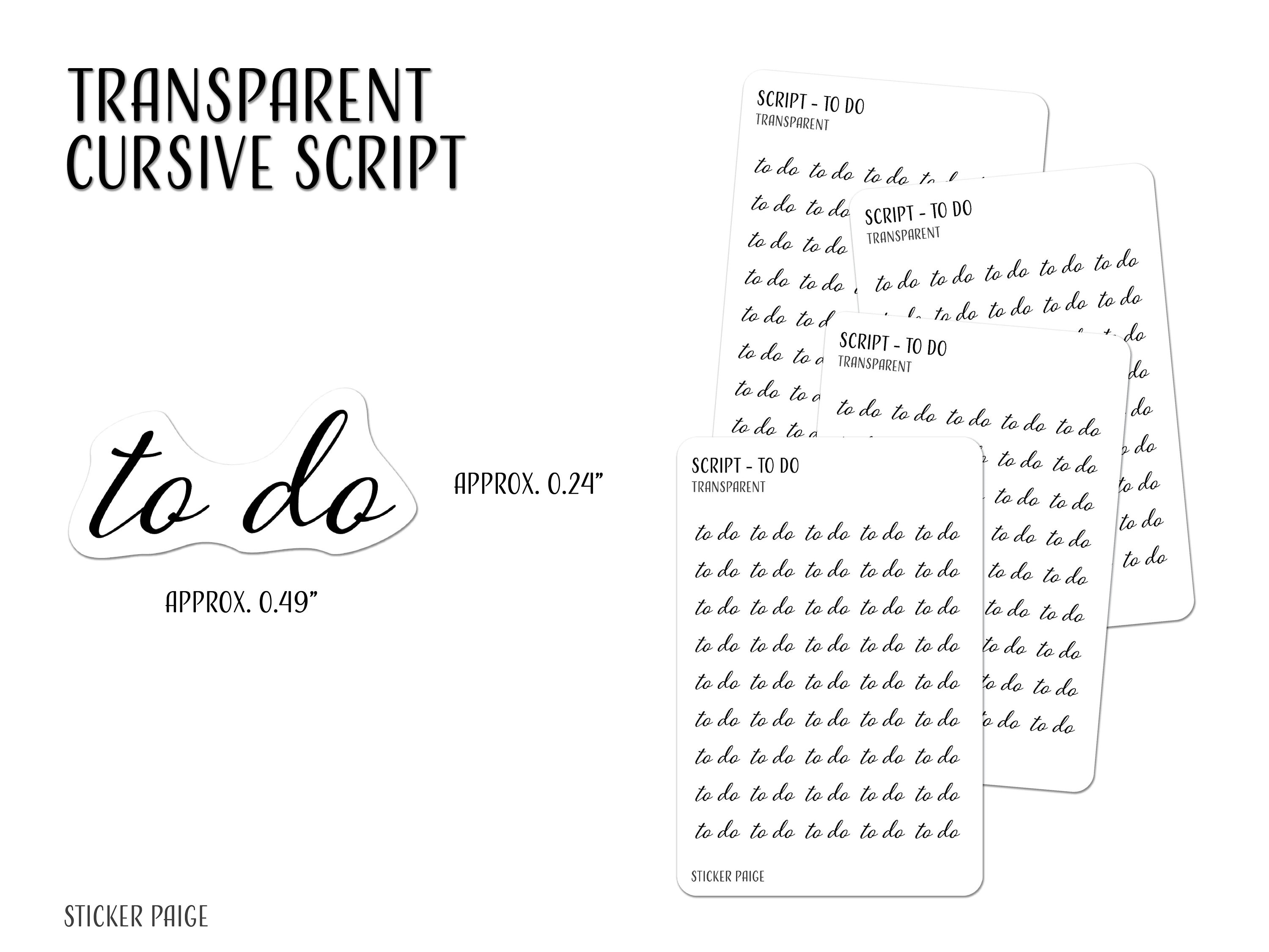 TO DO CURSIVE Script V1.0 Planner Stickers Minimalist | Etsy