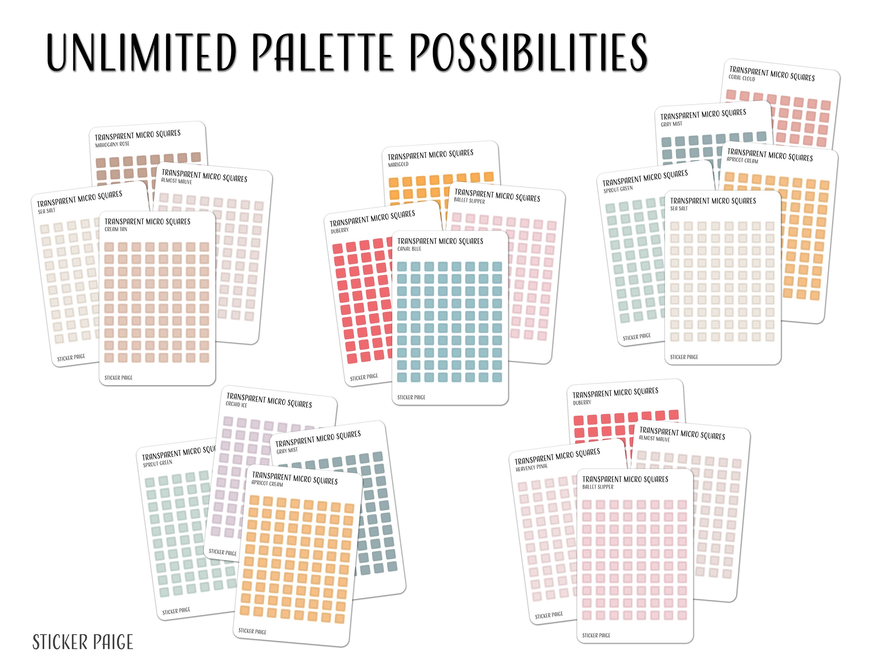 TRANSPARENT MICRO SQUARES Planner Stickers | Minimalist Planning ...