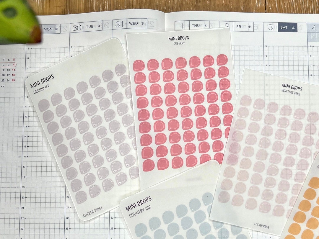 TRANSPARENT MINI DROPS Planner Stickers | Minimalist Planning | Mini ...