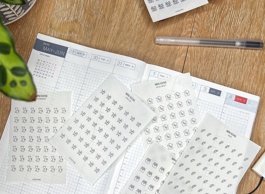 ASSORTED MINI ICON Stickers | Minimalist Planner Stickers | Functional ...