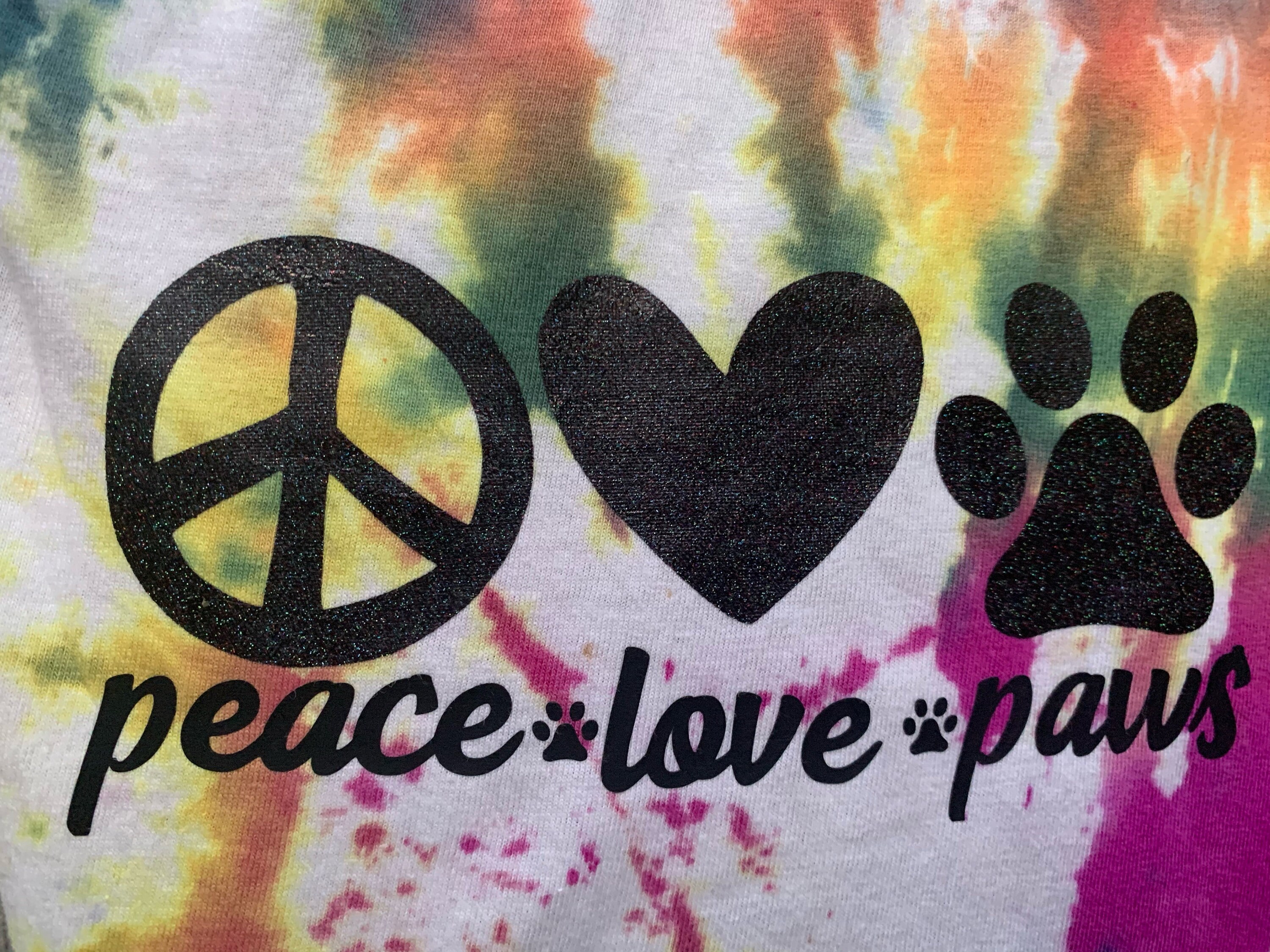 Peace Love Paws Tee/ Custom Dog Shirt/ Tie Dye Dog Shirt | Etsy