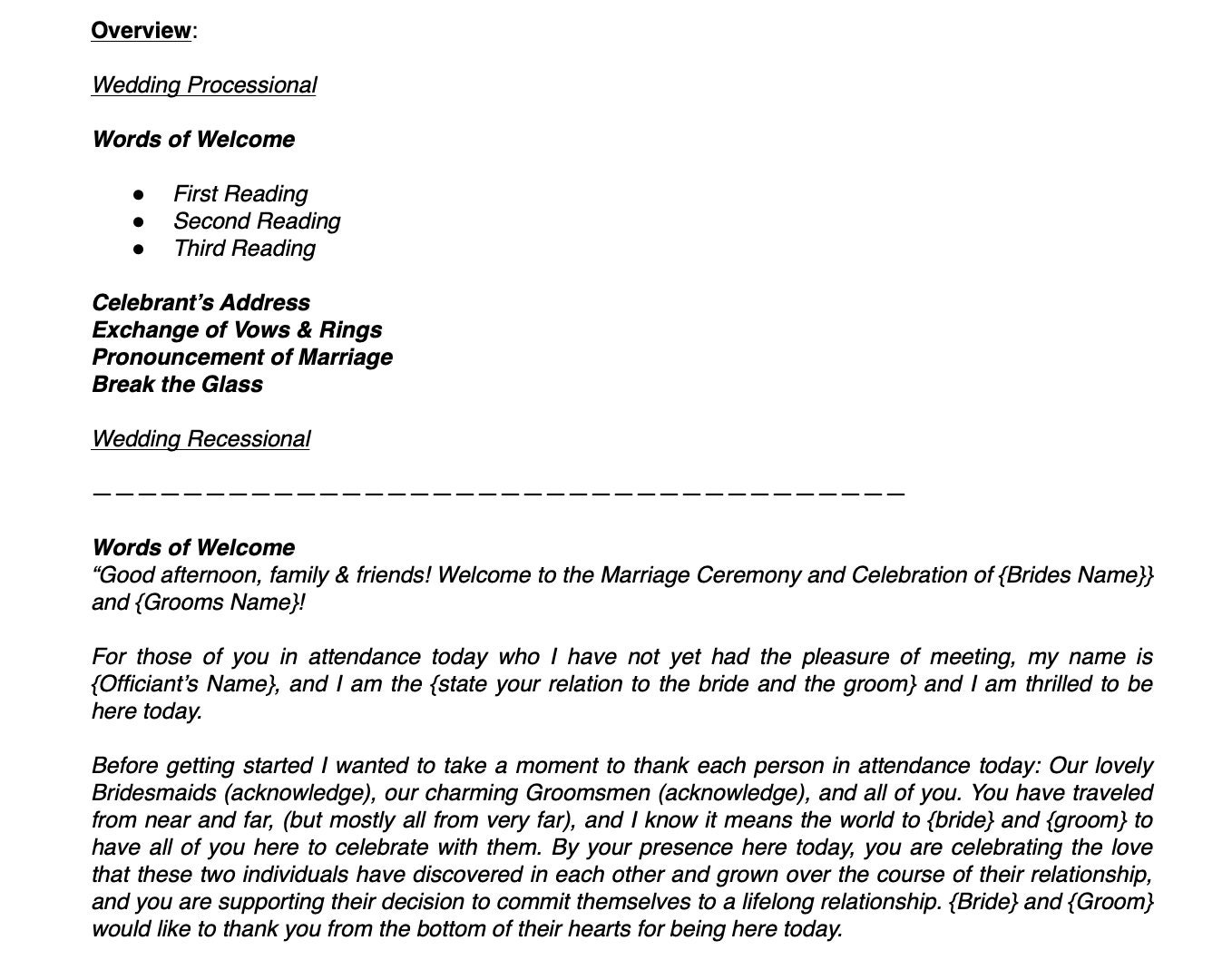 Wedding Ceremony Officiant Script | Happily Ever After | Celebrant ...