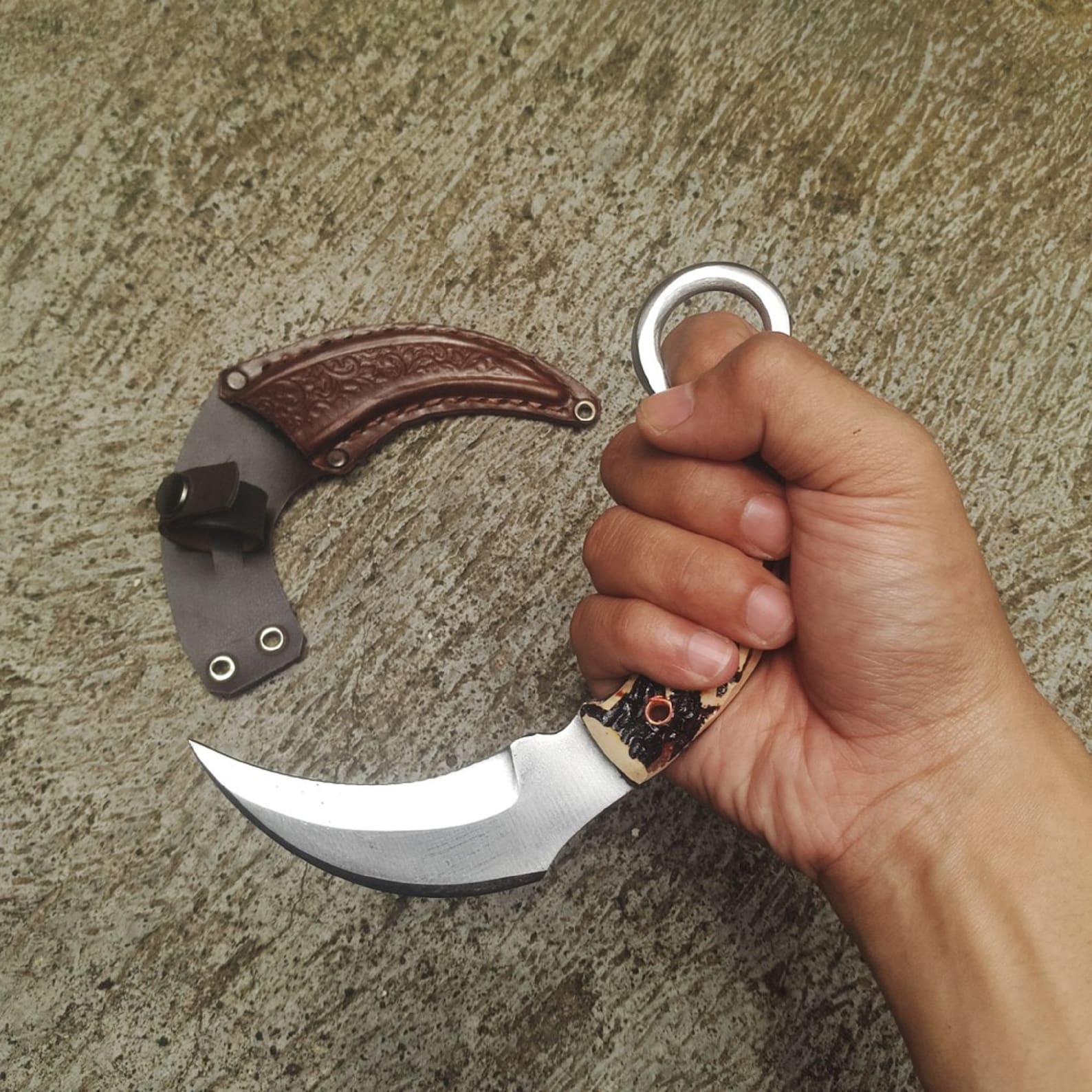 Ethnic Karambit Traditional Knife Minangkabau Sumatera Deer Antler ...