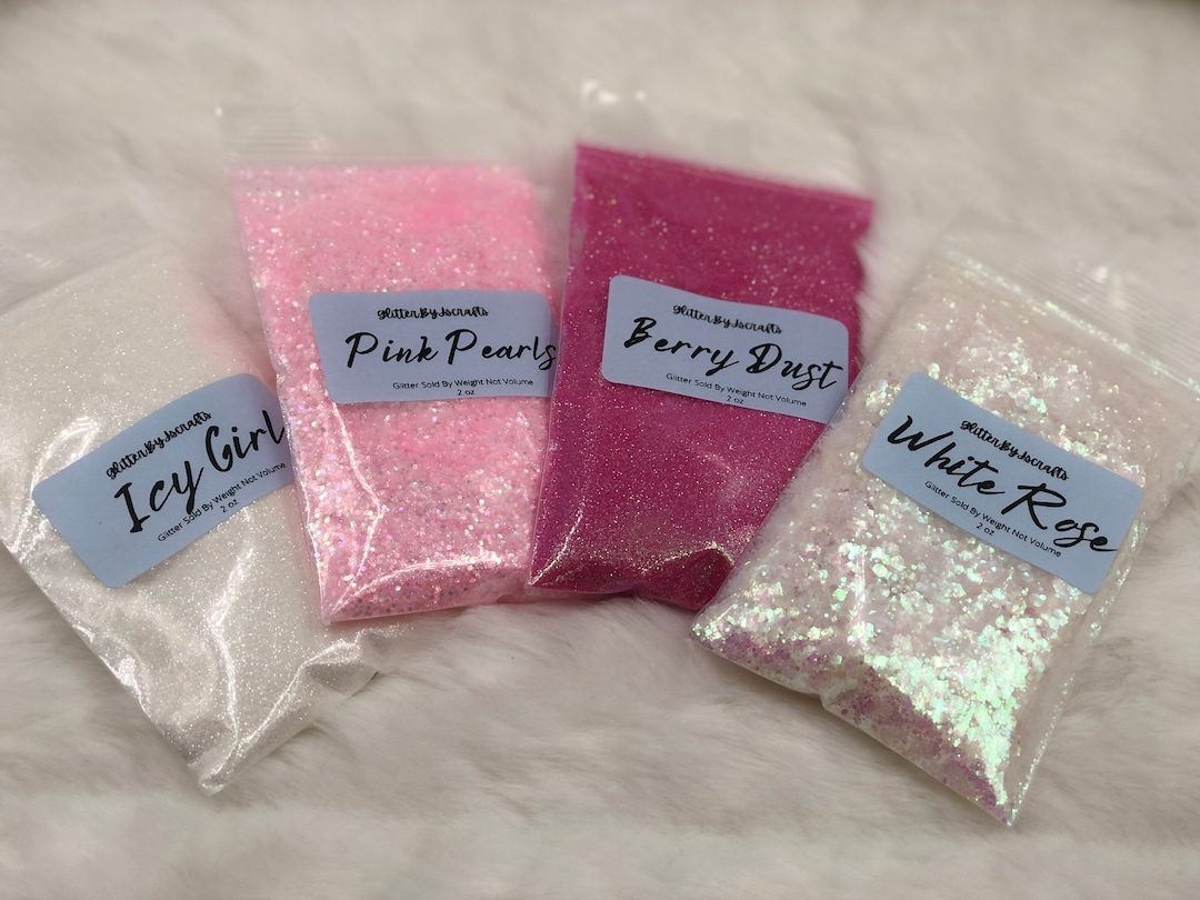Pretty in Pink Glitter Bundle, Light Pink Medium Chunky, Opal Chunky ...