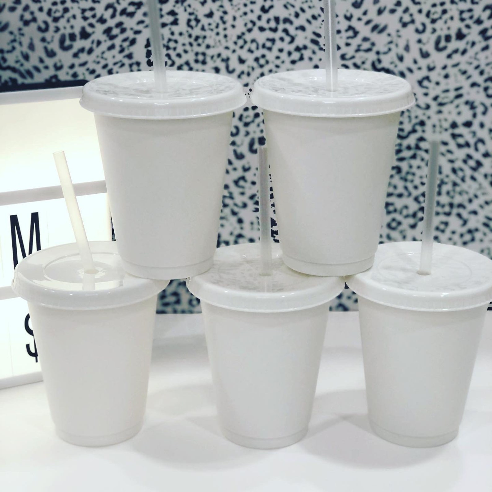 5 Pack Matte White Cold Cups, Blank Cups for Custom Designs, Blank !6 ...