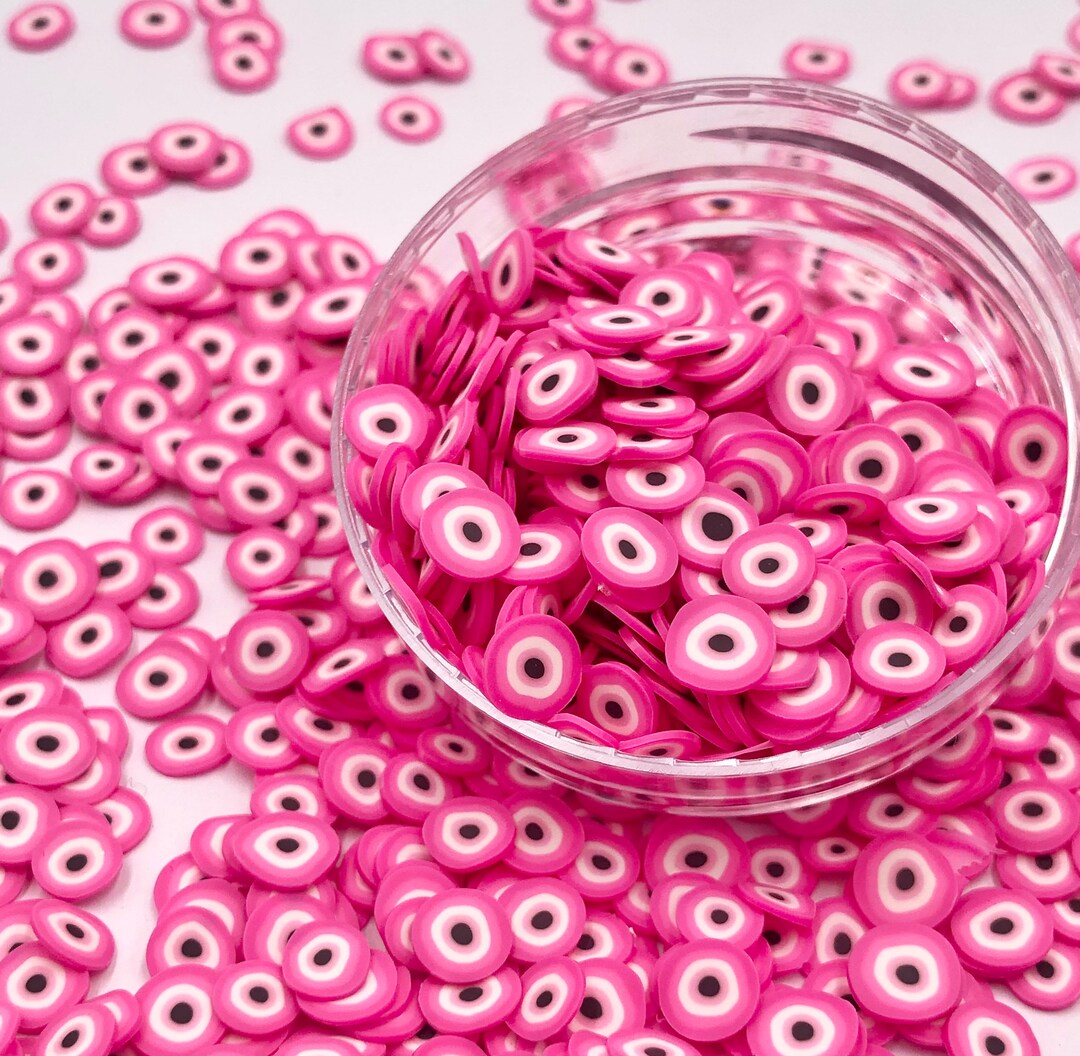 Pink Evil Eye Eyes Slices,evil Eye Polymer Clay,pink Evil Eye - Etsy