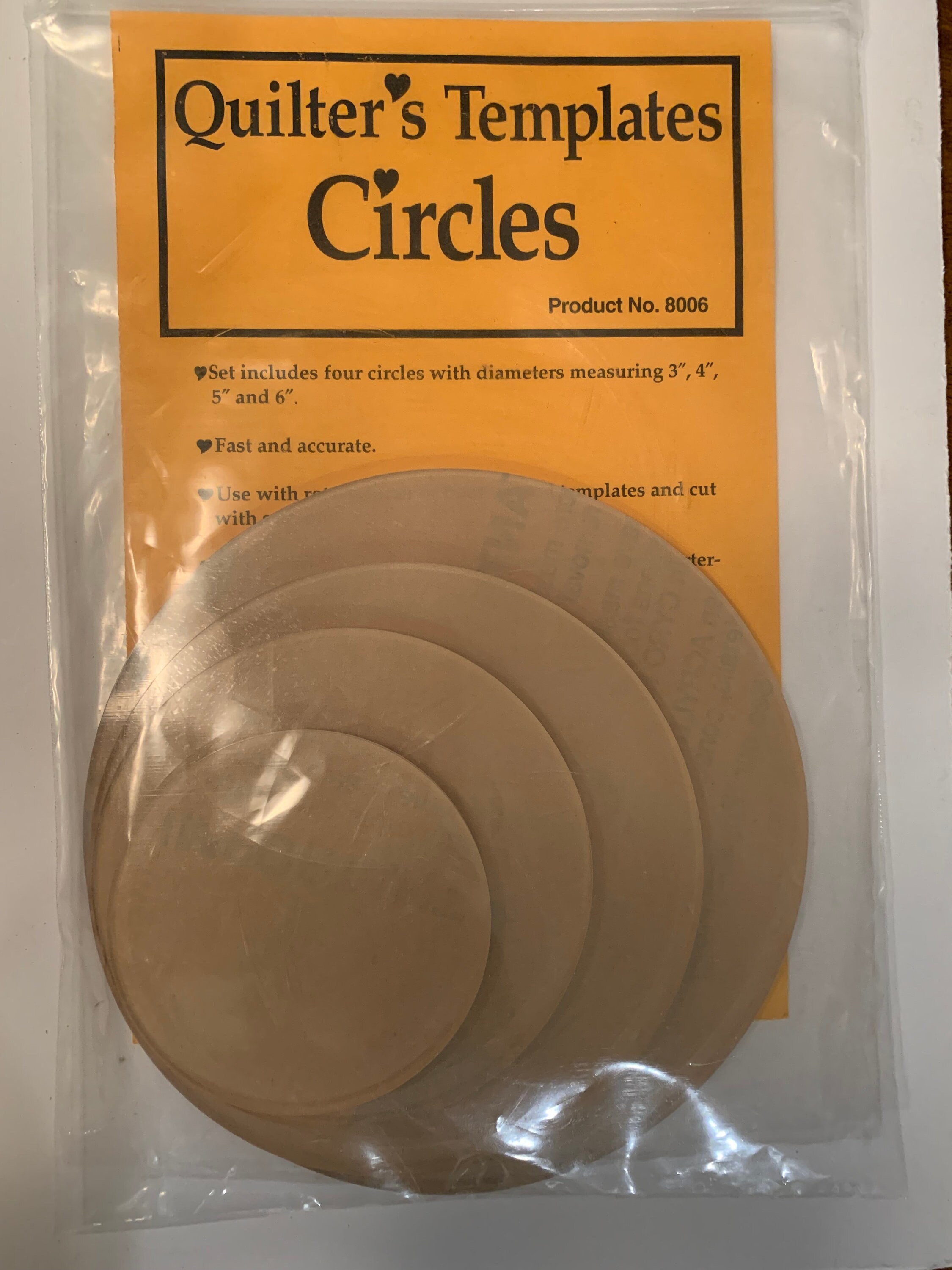 Quilters Templates Circles 3 4 5 and 6 - Etsy