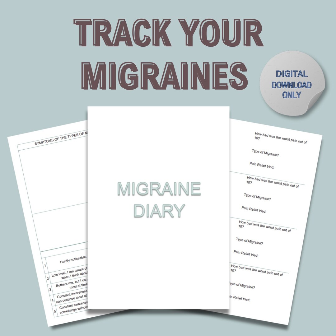 Printable Migraine Tracker Monitor and Manage Your Migraines Health ...