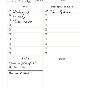Spoonie Daily Diary | Chronic Pain Planner | PDF Planner | Goodnotes ...