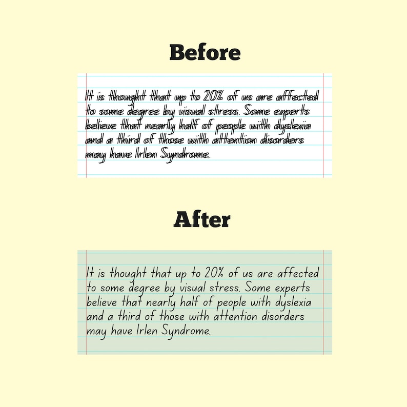 Printable Writing Aid for Dyslexia & Irlen Syndrome | Visual Stress ...