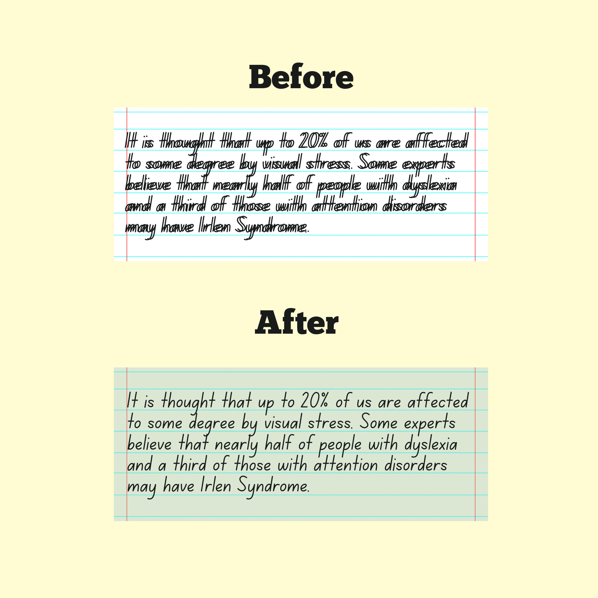 Printable Writing Aid for Dyslexia & Irlen Syndrome | Visual Stress ...