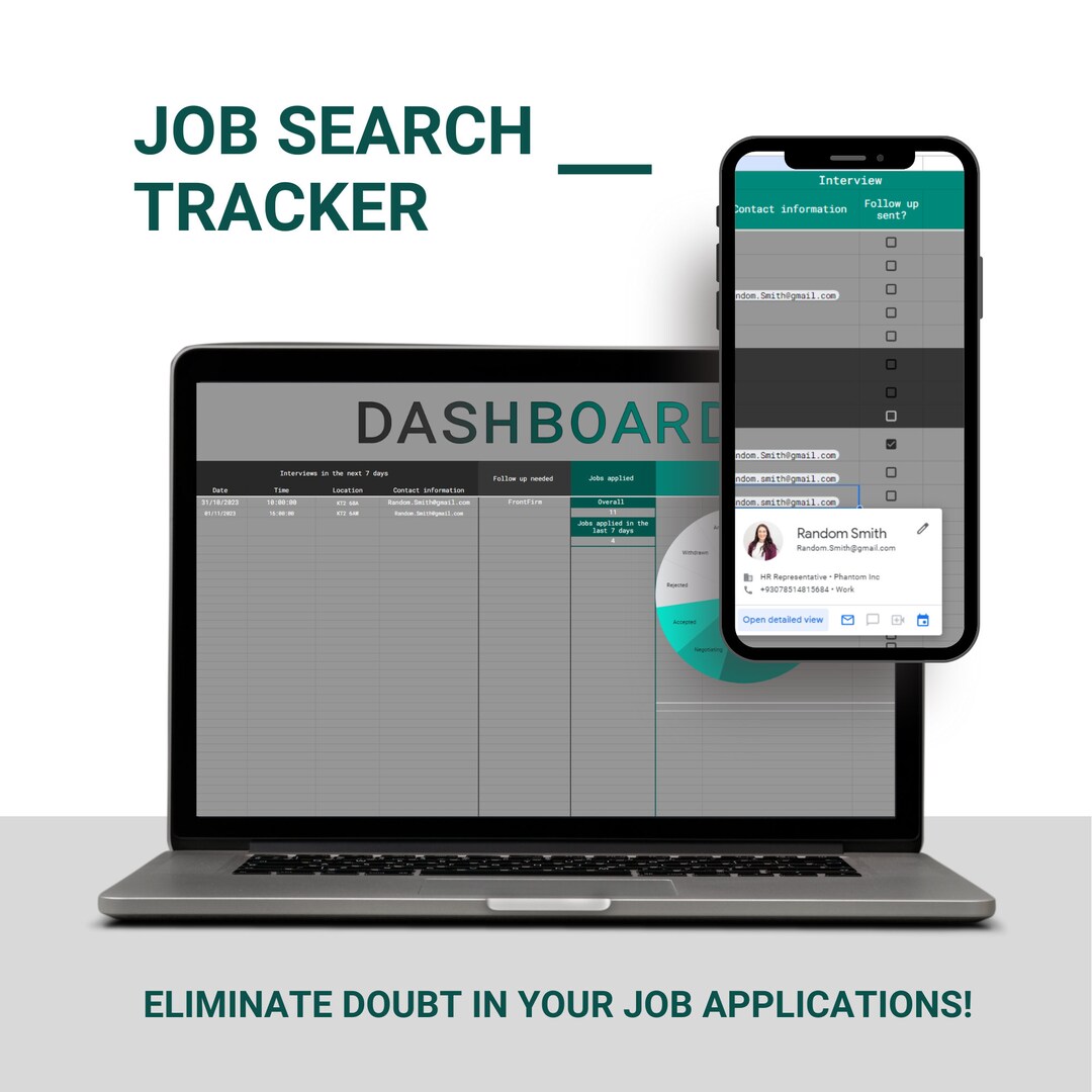 Dark and Aqua Job Application Tracker: Organize Your Job Search With ...