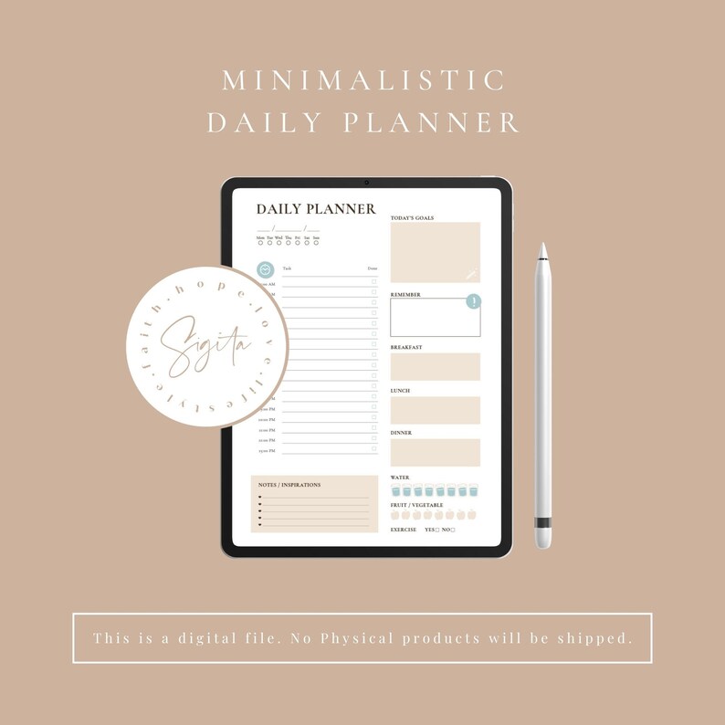 Minimalistic Daily Planner Printable and Digital Compatible With ...
