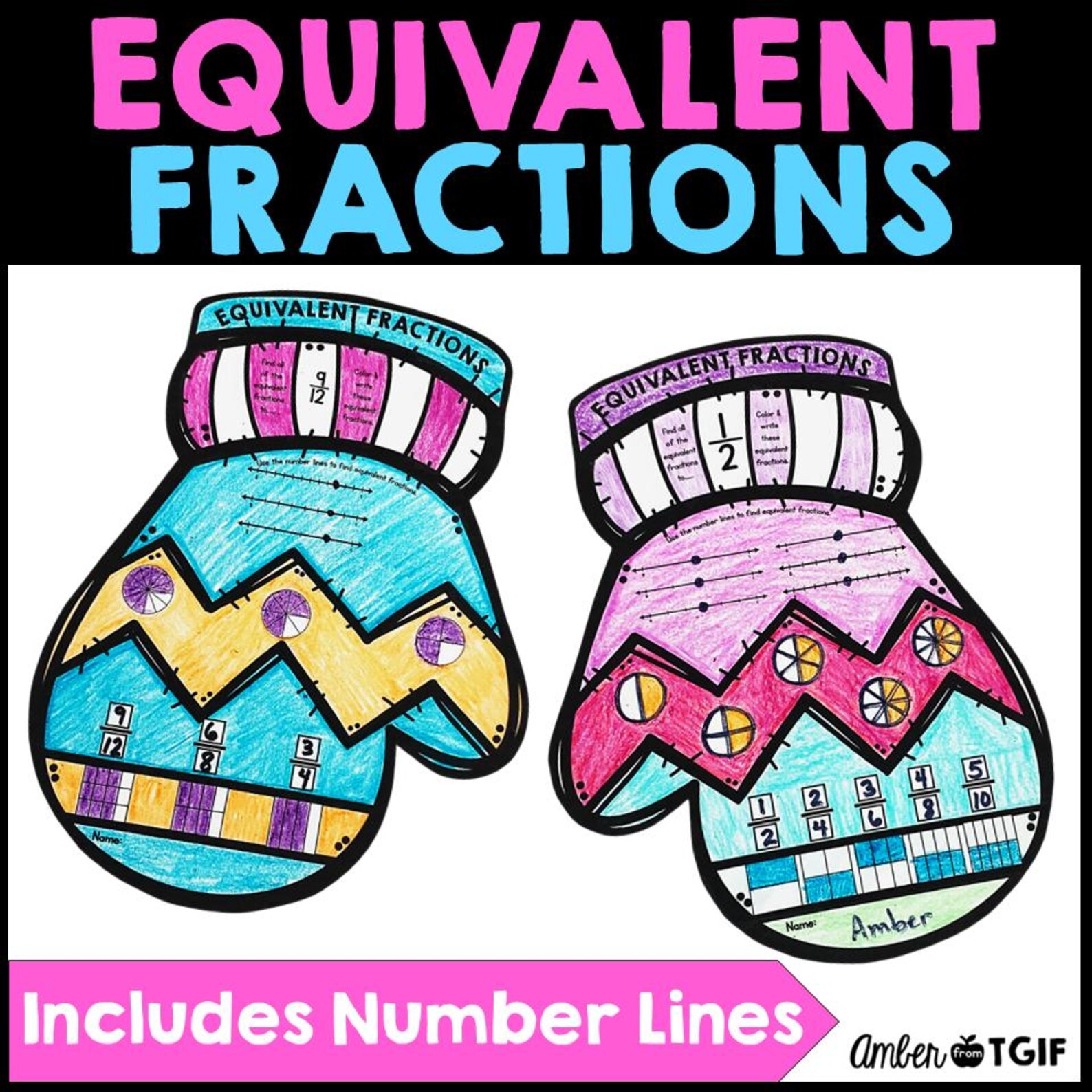 Winter Equivalent Fractions Practice Math Craft 3rd or 4th Grade Fun ...