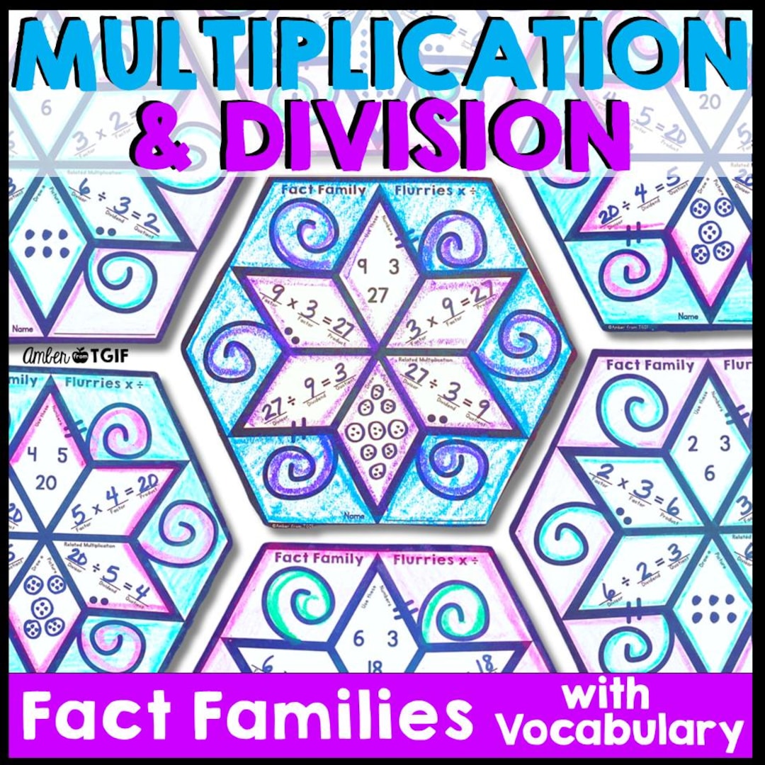 Winter Multiplication and Division Fact Families, Snow Fun Math Craft ...