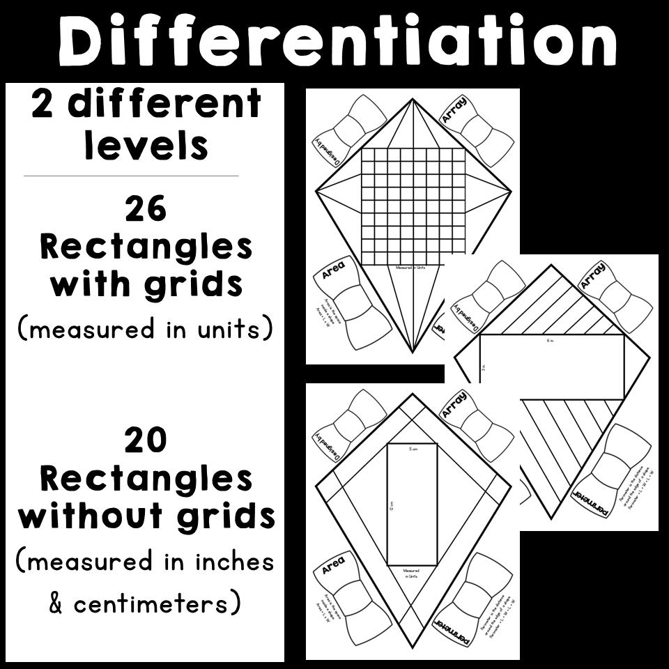 Area and Perimeter Math Craft and Multiplication Arrays Grade 3 and 4 ...