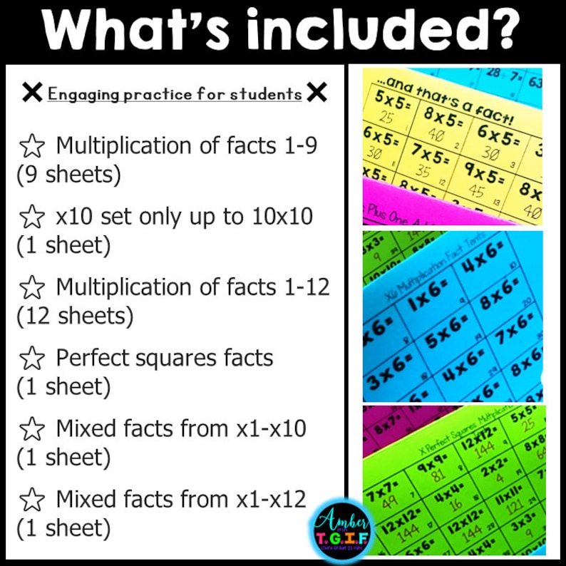 Tarjetas didácticas de multiplicación para practicar la multiplicación ...