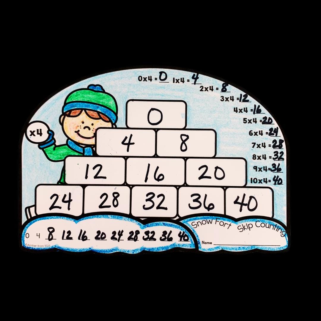Multiplication Practice With Skip Counting, Winter Fun Math Craft 3rd ...