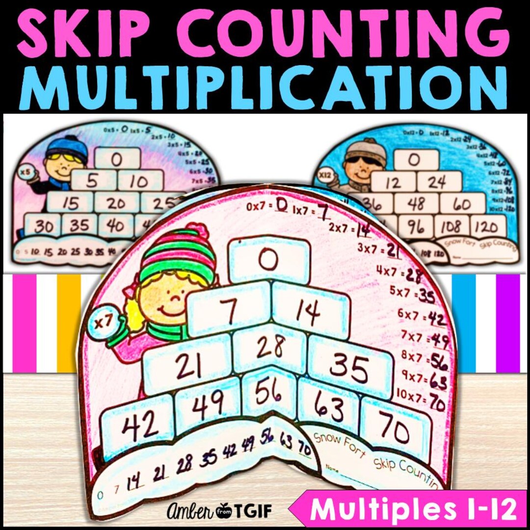 Multiplication Practice With Skip Counting, Winter Fun Math Craft 3rd ...