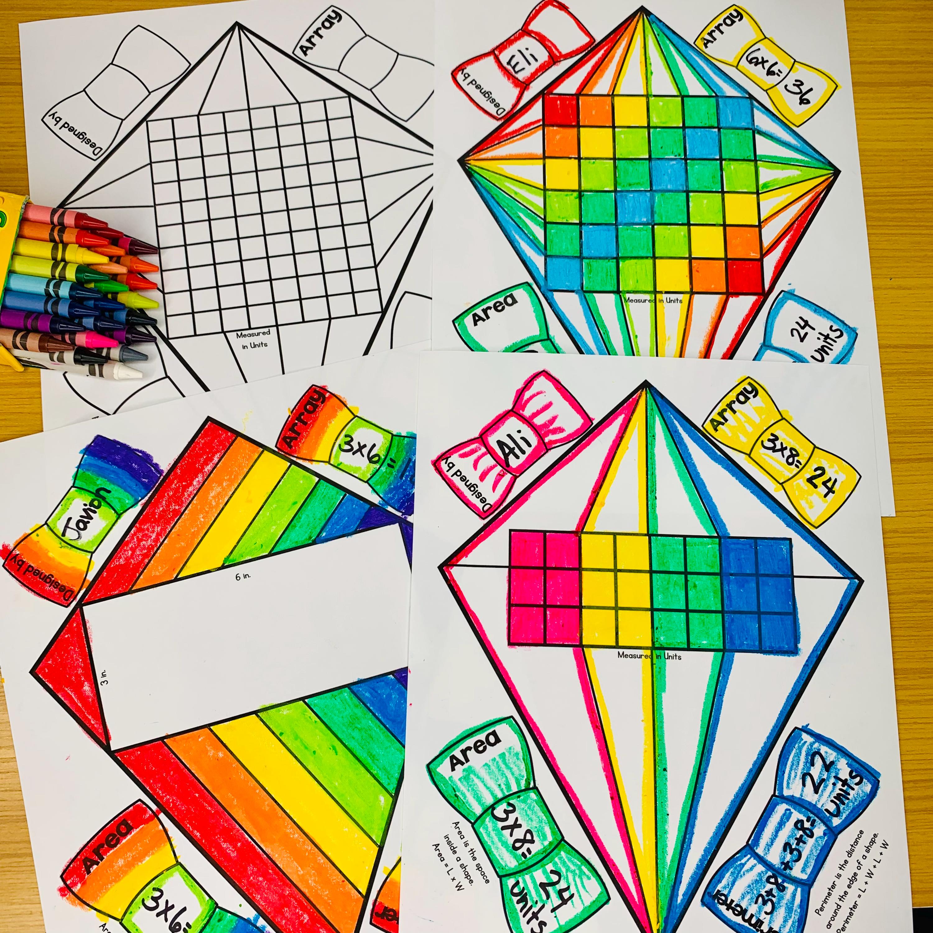 Area and Perimeter Math Craft and Multiplication Arrays Grade 3 and 4 ...