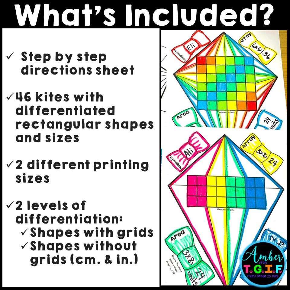 Area and Perimeter Math Craft and Multiplication Arrays Grade 3 and 4 ...