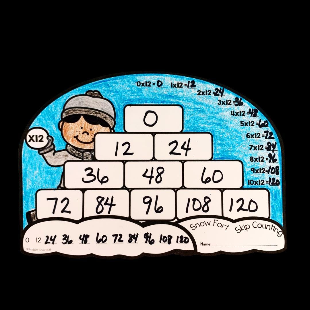 Multiplication Practice With Skip Counting, Winter Fun Math Craft 3rd ...