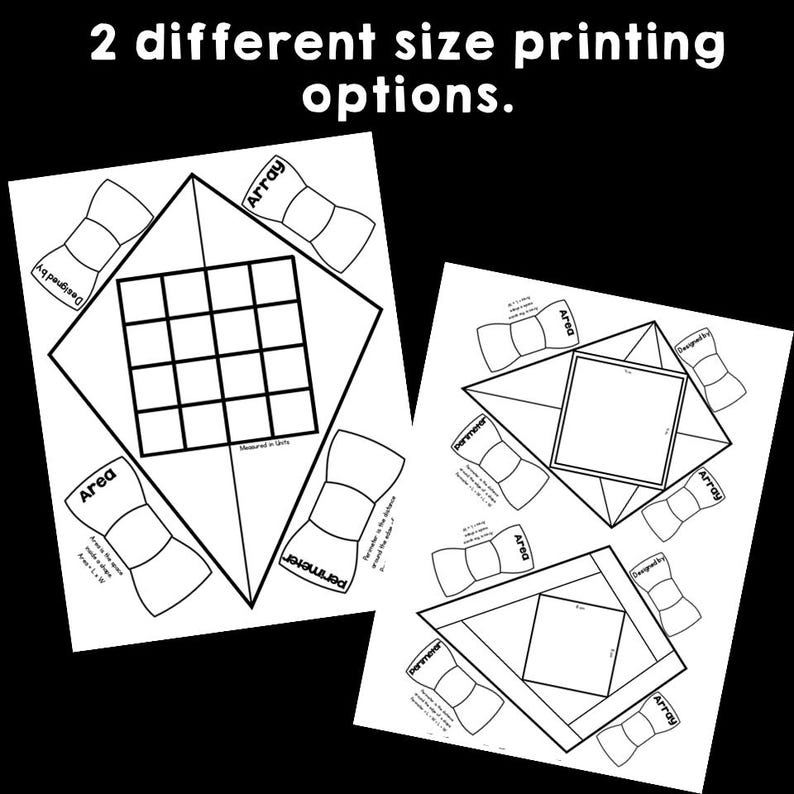Area and Perimeter Math Craft and Multiplication Arrays Grade 3 and 4 ...