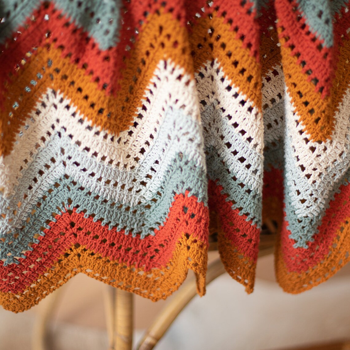 Crochet Pattern Organic Cotton Ripple Baby Blanket PDF DIGITAL DOWNLOAD ...