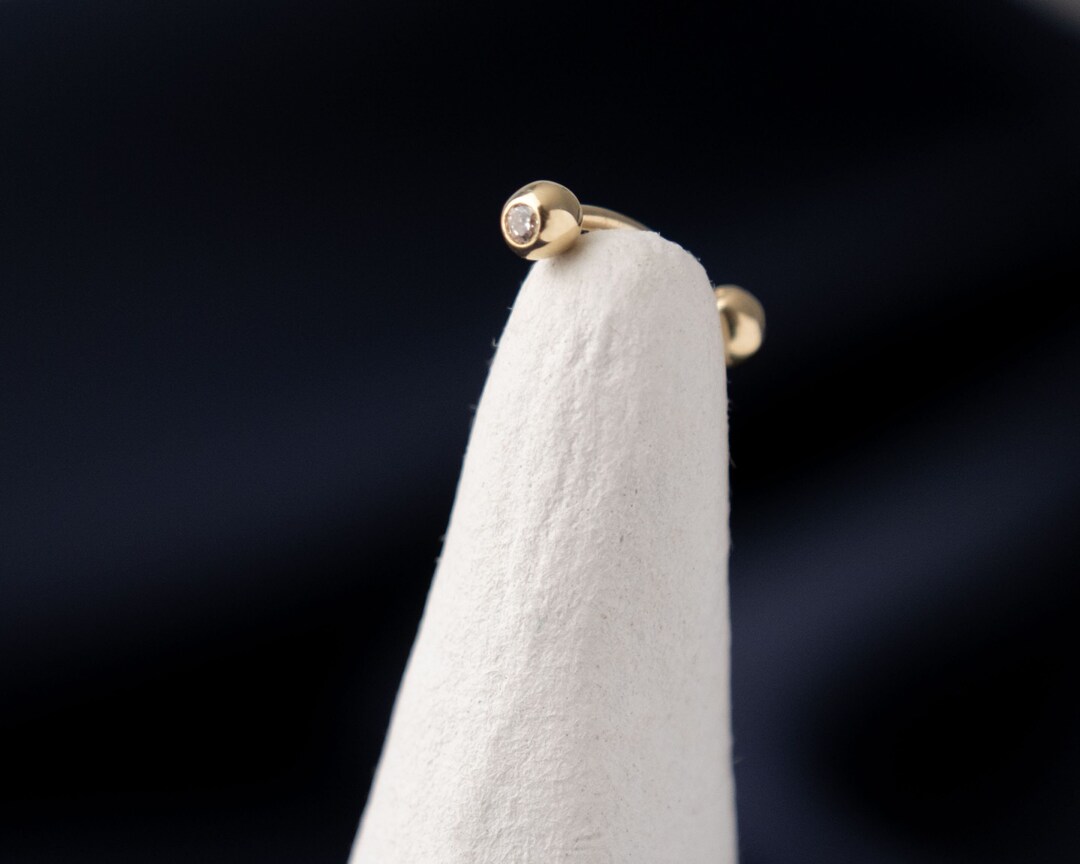 14K Solid Gold Daith Septum Ring, 14K Yellow Gold Septum Ring, 14K Gold ...