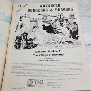 Read Description Vintage TSR Game Wizards Dungeon Module T1 the Village ...
