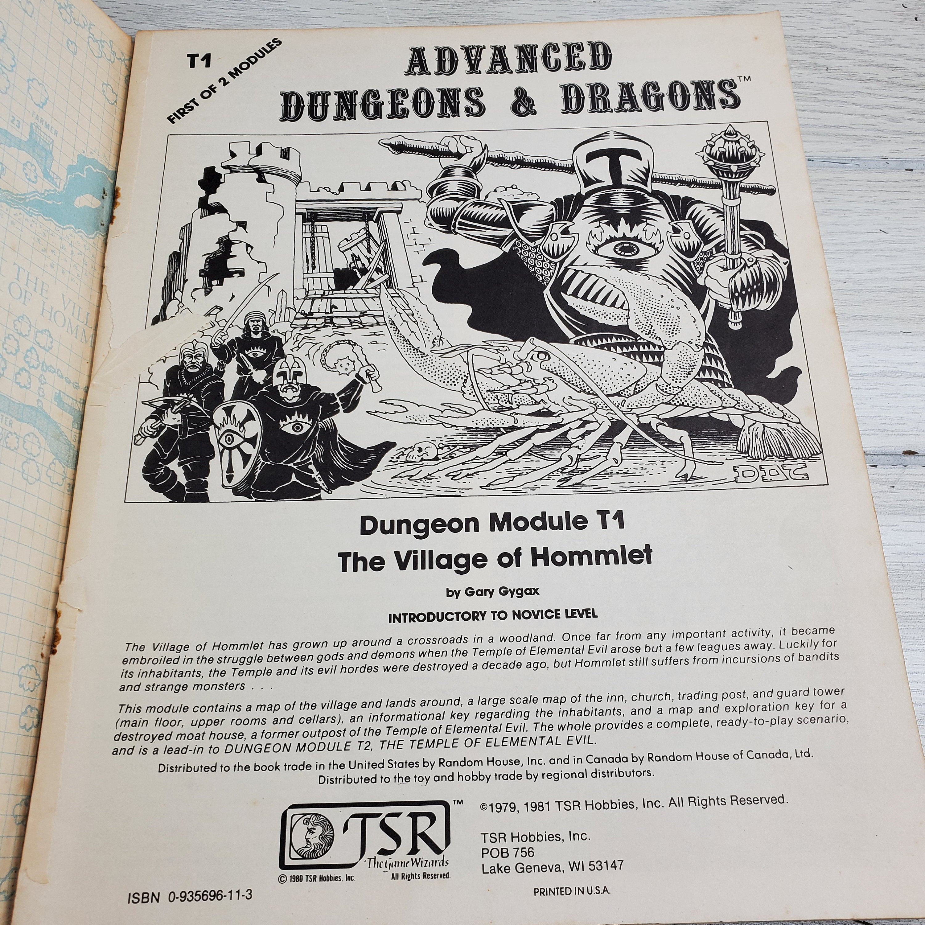 Read Description Vintage TSR Game Wizards Dungeon Module T1 the Village ...