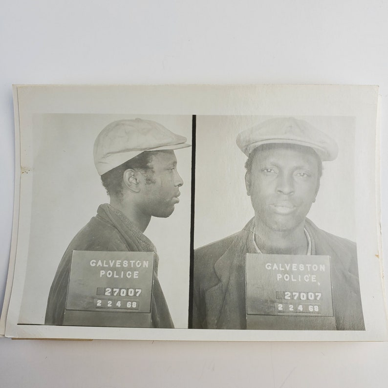 Vtg 1967 to 1969 Police Booking Mugshot African American in Hats or ...