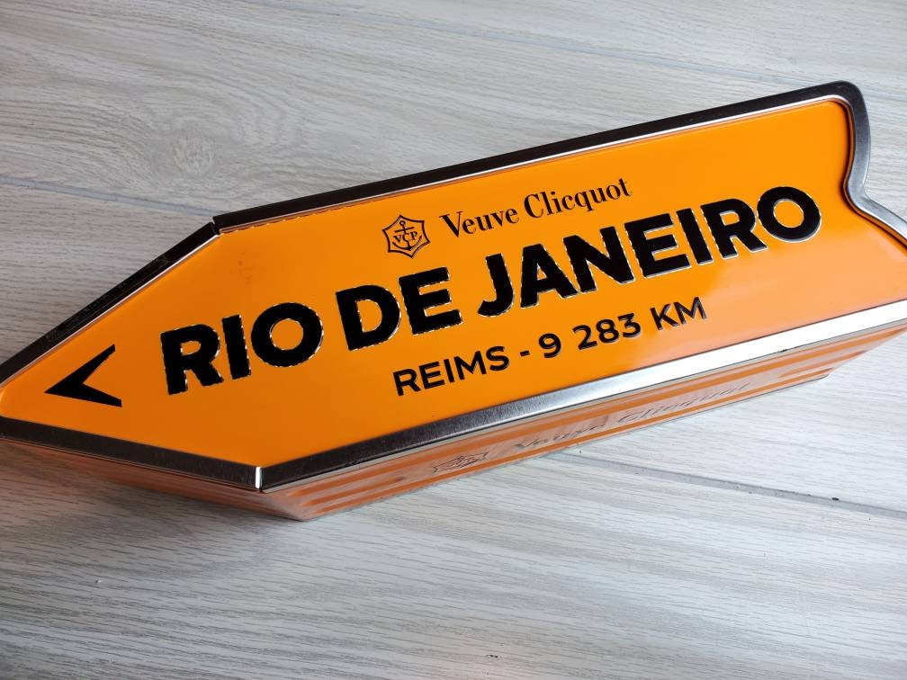 Veuve Clicquot Directional Arrow Tin Box Rio De Janeiro. Advertising ...