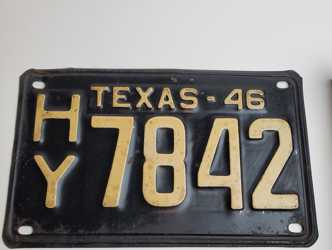 Vintage Metal Texas License Plates 1940's and 1950's Authentic Perfect ...