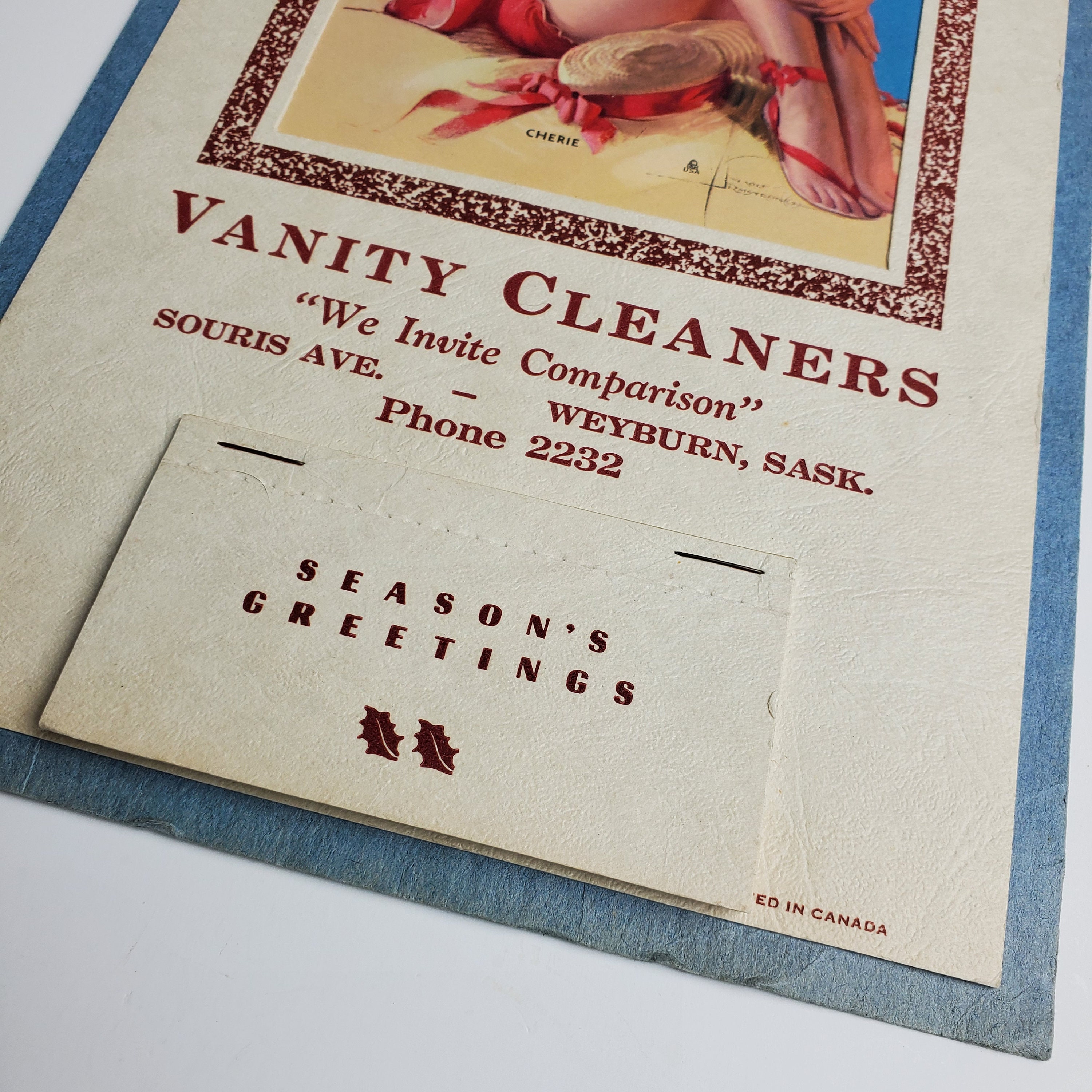 Vintage 1956 Risque Pinup Advertising Calendar Vanity Cleaners - Etsy