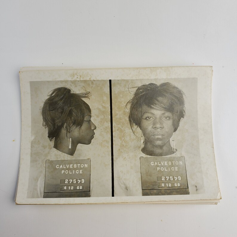 Vtg 1965 to 1968 Police Booking Mugshot Cross Dresser African American ...