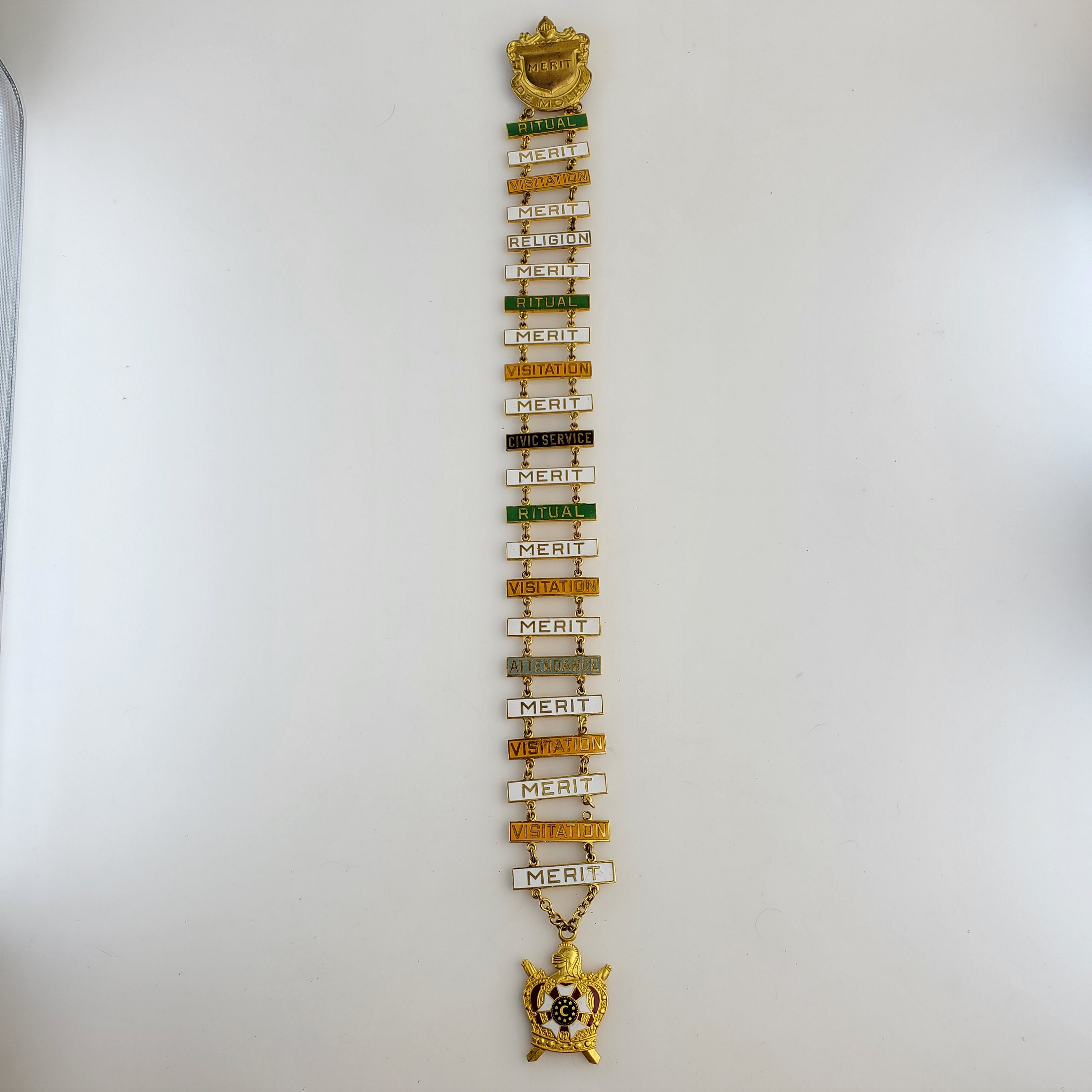 Vintage Demolay Merit Award Ladder With 22 Enamel Bars. Society ...